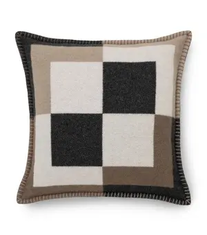 BEGG X CO Lambswool-cashmere Valatzu Chequers Cushion - Grey