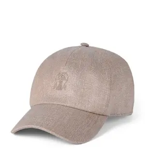 Brunello Cucinelli Linen-blend Baseball Cap - Pink