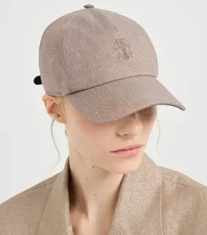 Brunello Cucinelli Linen-blend Baseball Cap - Pink