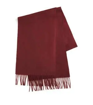 Brioni Cashmere Fringed Scarf - Burgundy