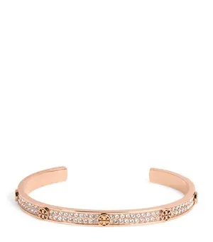 Tory Burch Icon Pavé Cuff Bracelet - Pink