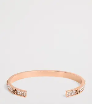 Tory Burch Icon Pavé Cuff Bracelet - Pink