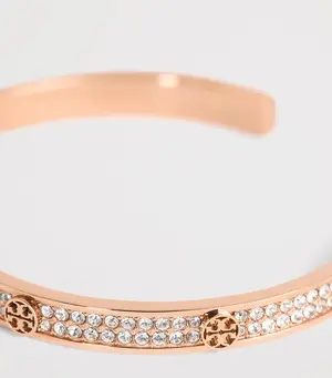 Tory Burch Icon Pavé Cuff Bracelet - Pink