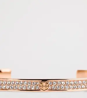 Tory Burch Icon Pavé Cuff Bracelet - Pink