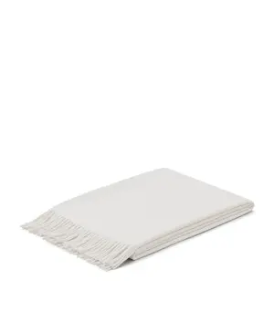 BEGG X CO Cashmere Arran Throw Blanket - White