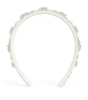 MAISON AVA Embellished Headband - Ivory