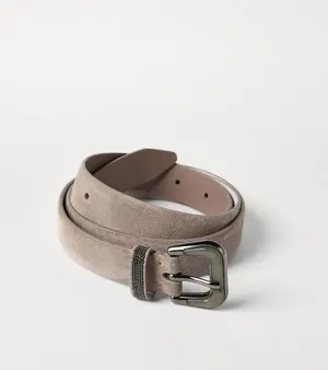 Brunello Cucinelli Suede Belt With Monili Detail