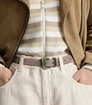 Brunello Cucinelli Suede Belt With Monili Detail