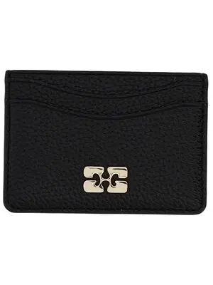 GANNI Card Holder With Logo - Black