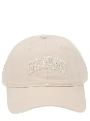 GANNI Baseball Cap With Logo - Ivory
