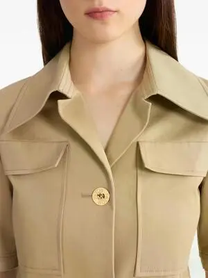 PATOU Cropped Cotton Jacket With Flap Pockets - Neutrals