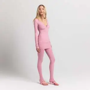 SKIMS Wool Rib Henley Mini Dress - Halite