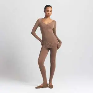 SKIMS Wool Rib Henley Mini Dress - Sienna