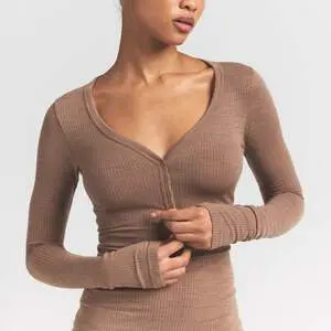 SKIMS Wool Rib Henley Mini Dress - Sienna