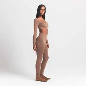 SKIMS High Waisted Legging | Pink | | Wool Rib - Sienna