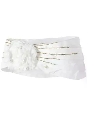 MAISON MICHEL Hiromi Flower Headband - White