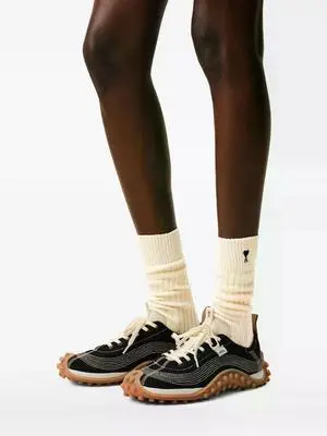AMI Paris De Coeur Ribbed Socks - Neutrals