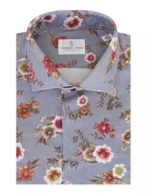EMANUEL BERG Floral Striped Shirt - Blue