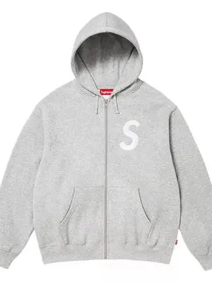 Supreme S Logo Zip-up Hoodie - Grey