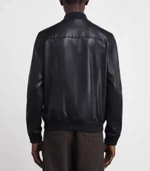 Pal Zileri Leather Bomber Jacket