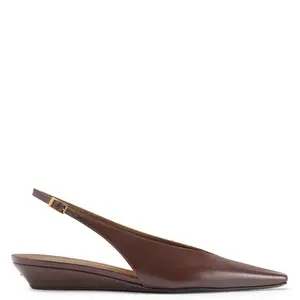 GIUSEPPE ZANOTTI Leather Ballet Flats With Wedge - Brown
