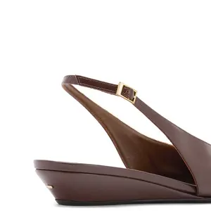 GIUSEPPE ZANOTTI Leather Ballet Flats With Wedge - Brown