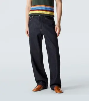 Dries Van Noten Wide-leg Cotton Jeans - Blue
