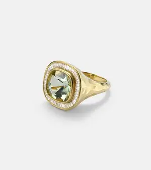 OCTAVIA ELIZABETH Chroma 18kt Ring With Beryl And Diamonds - Gold