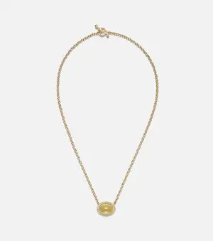 OCTAVIA ELIZABETH Bermuda Grass Beryl And Diamond Chain Necklace - Gold