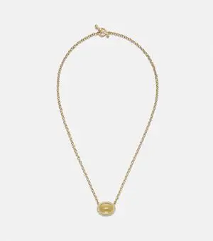 OCTAVIA ELIZABETH 18kt Chain Necklace With Beryl And Diamonds - Gold