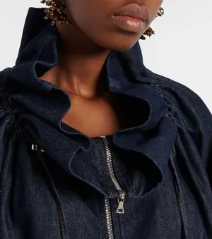 Dries Van Noten Denim Bomber Jacket - Blue