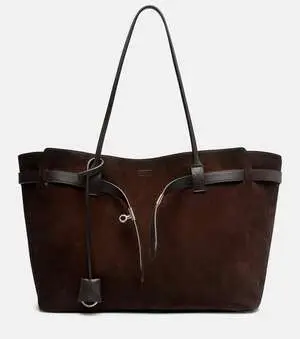 Balenciaga Bel Air Large Suede Tote - Brown