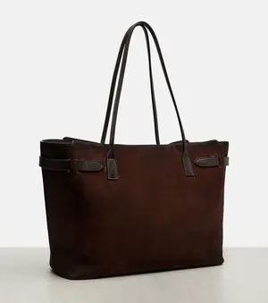 Balenciaga Bel Air Large Suede Tote - Brown