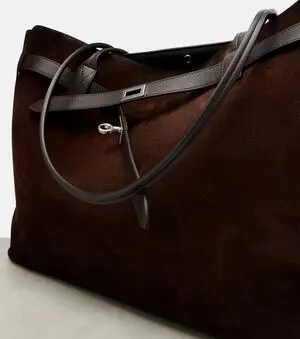 Balenciaga Bel Air Large Suede Tote - Brown