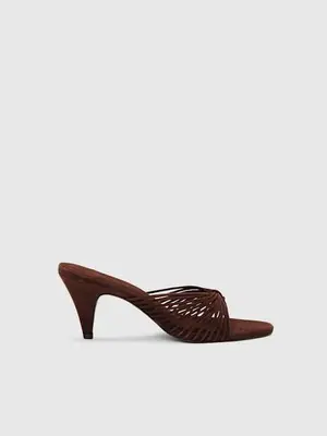 REFORMATION Woodlyn Heeled Thong - Brown