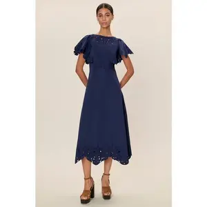 Rebecca Taylor Rachelle Tea-length Dress - Maritime Blue