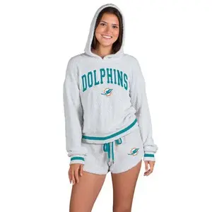 CONCEPTS SPORT Miami Dolphins Whitley Hoodie Top & Shorts Set - Gray
