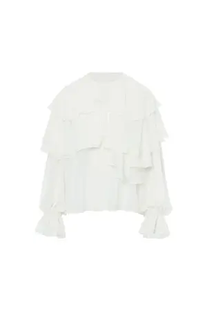 GIZIA Ruffled Long-sleeve Blouse