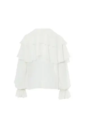 GIZIA Ruffled Long-sleeve Blouse