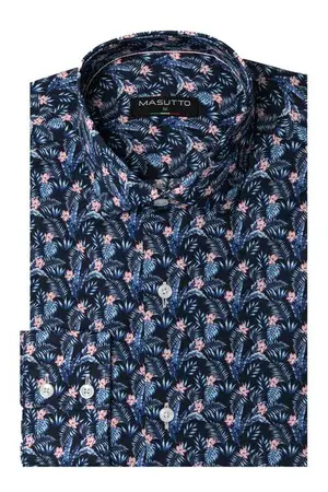 MASUTTO Sante Print Button-up Long Sleeve Shirt