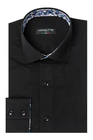 MASUTTO Wilosn Button Down Long Sleeve Shirt - Black