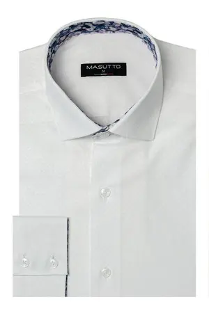 MASUTTO Wilosn Button Down Long Sleeve Shirt - White