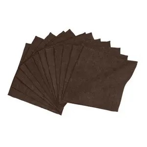 Solino Home Linen Cocktail Napkins Set Of 12, 6 X 6 Inch For Dining Table - Chambray Brown