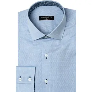 MASUTTO Nikola Button Down Long Sleeve Shirt - Blue