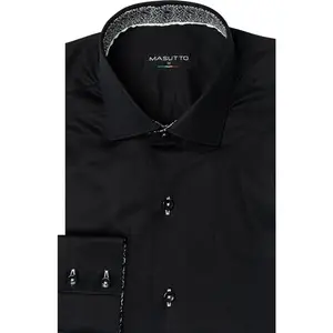 MASUTTO Chris Button Down Long Sleeve Shirt - Black