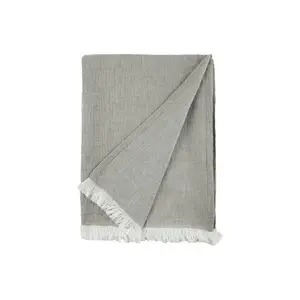 ELISABETH YORK 50" X 70" Declan Ash Large Premium Luxury Woven 100% Cotton Throw Blanket - Grey