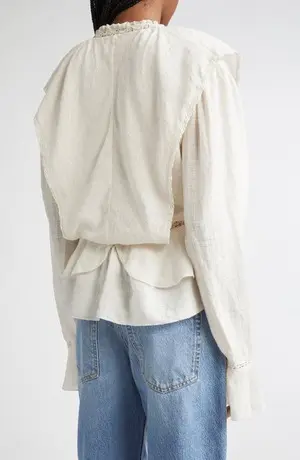 Isabel Marant Étoile Damienne Cotton & Linen-blend Peplum Top