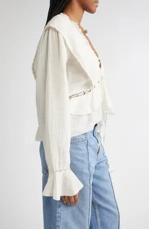 Isabel Marant Étoile Damienne Cotton & Linen-blend Peplum Top