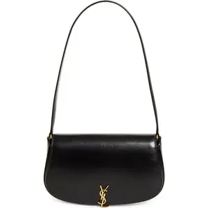 Saint Laurent Mini Cassandre Flap Leather Shoulder Bag - Noir