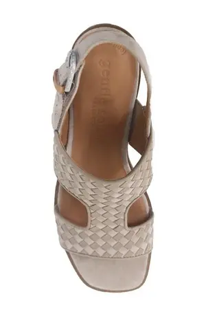 Gentle Souls Manda Woven Leather Sandals - Mushroom Leather